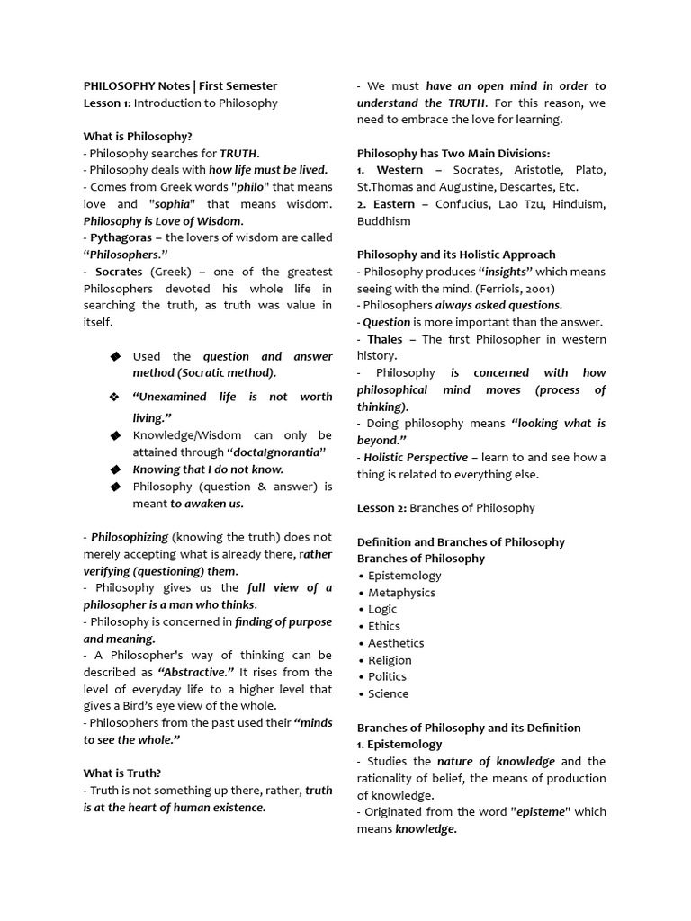 Quarter 1 Philosophy STEM 12 | PDF | Reason | Knowledge