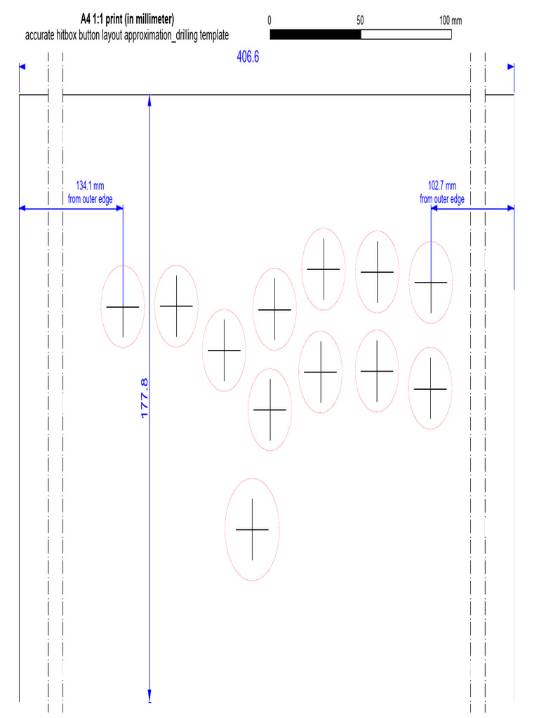 CAD Hitbox Button Layout + Drilling Template (An Accurate Approximation ...