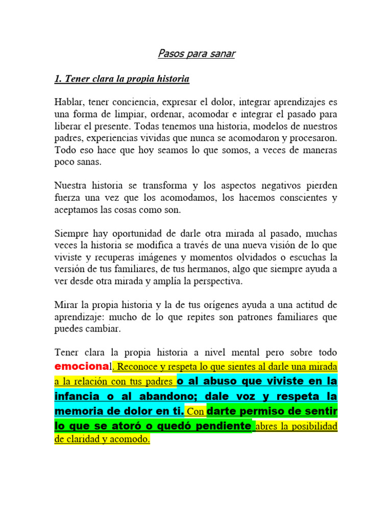 Pasos para Sanar | PDF | Las emociones | Aprendizaje Pasos para Sanar | PDF | Las emociones | Aprendizaje