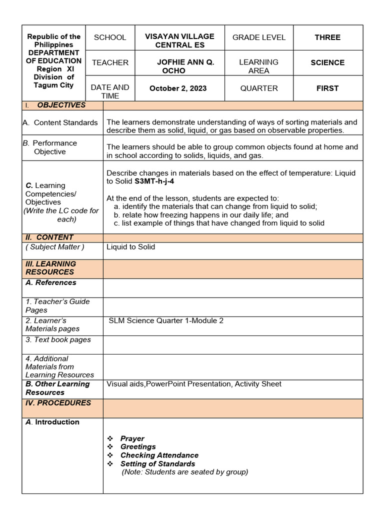 Science Demo | PDF | Freezing | Melting Point