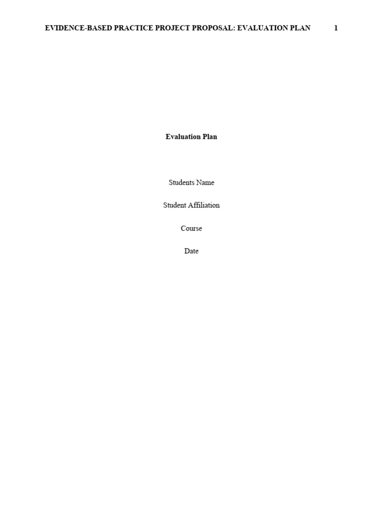 Evidence Based Practice Project Proposal Pdf Randomized Controlled