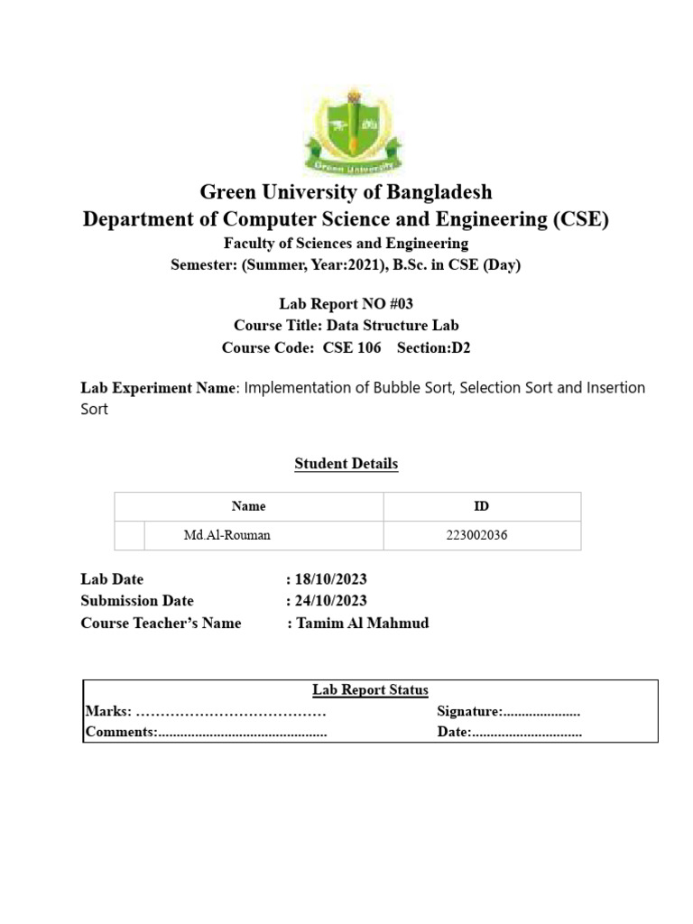 DS Lab 3 | PDF | Algorithms And Data Structures | Applied Mathematics