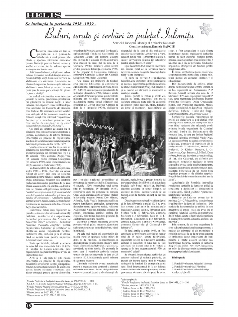 Baluri Serate Serbari Ialömita 1938-1939 | PDF