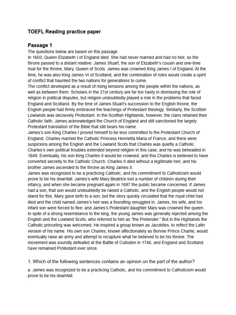 1618309808TOEFL Reading Practice Paper 9 | PDF | Banana | Hybrid (Biology)