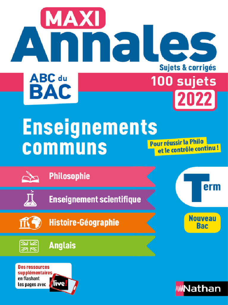 Maxi-Annales Bac Enseignements Commun Term 2022 | PDF
