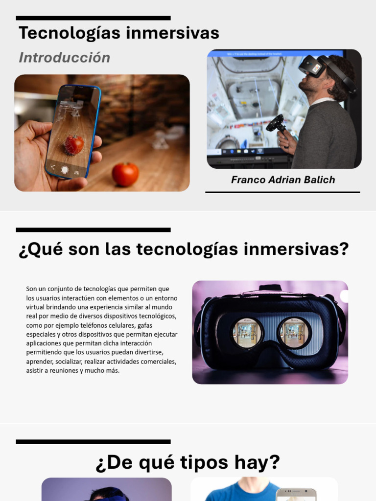 Completo - Tecnologias Inmersivas | PDF | Realidad virtual | Realidad ...