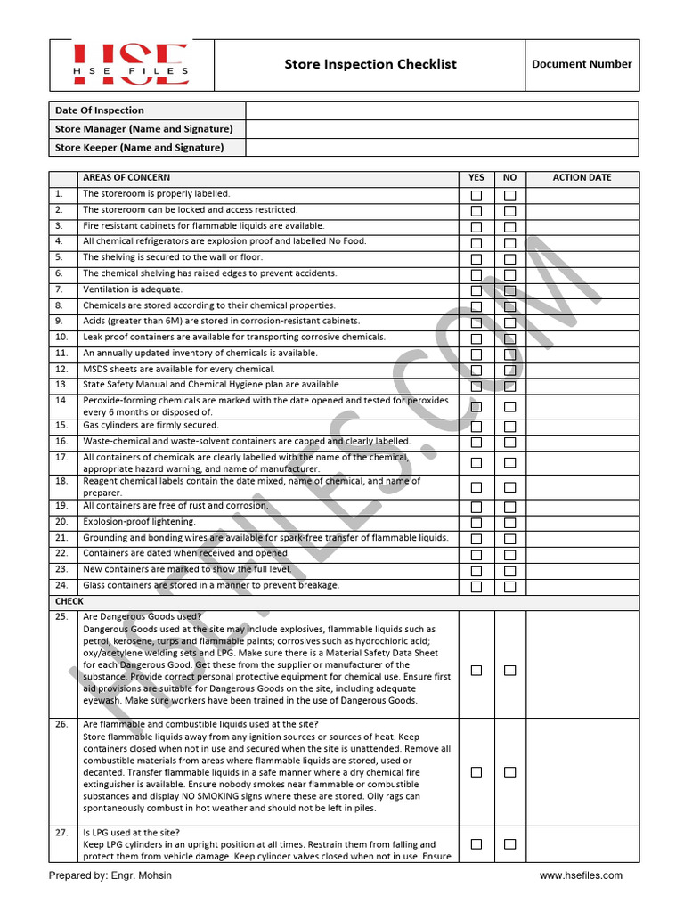 6 - Store Inspection | Download Free PDF | Dangerous Goods | Hazards