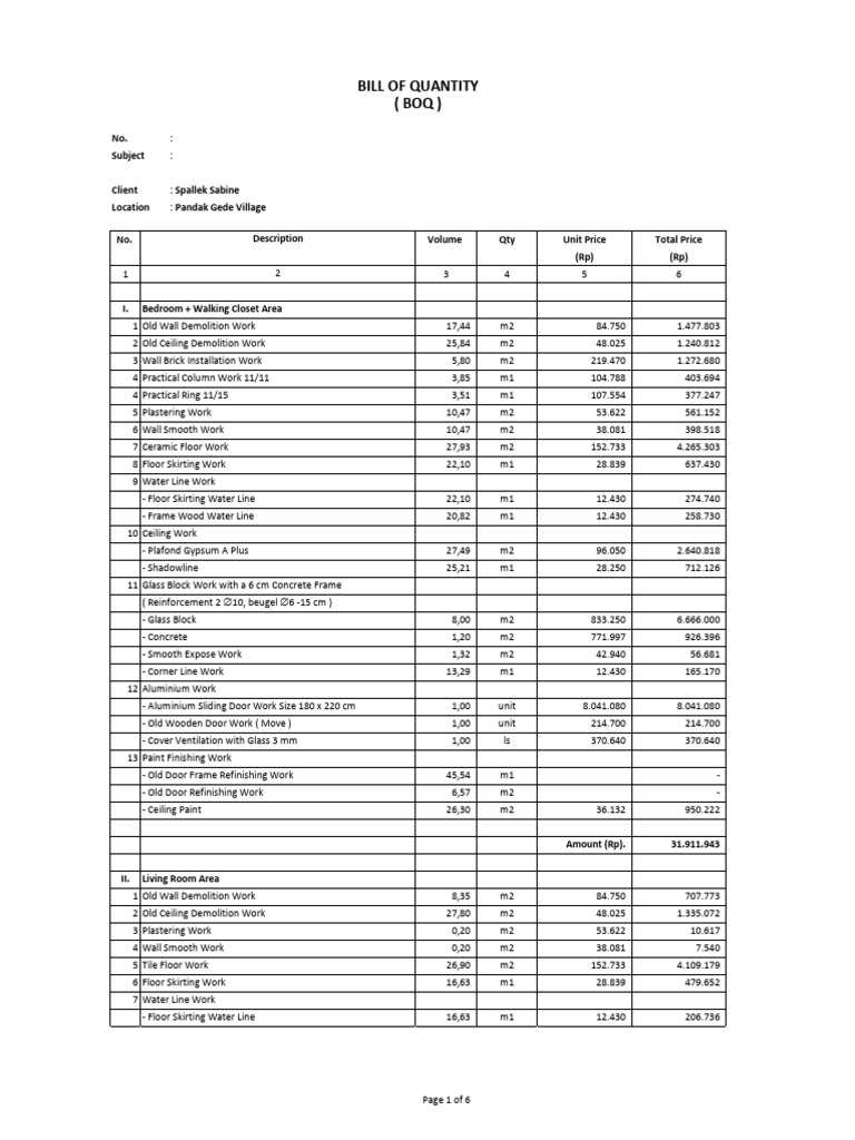 Boq Pandak Gede - Revisi 1 - Aluminium Alexindo | PDF | Wall | Tile