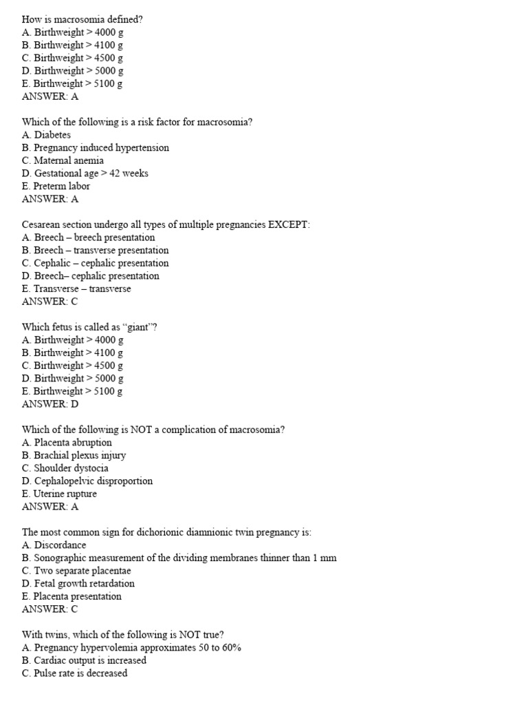 TESTS - Obstetrics and Gynecology | PDF | Pregnancy | Diabetes