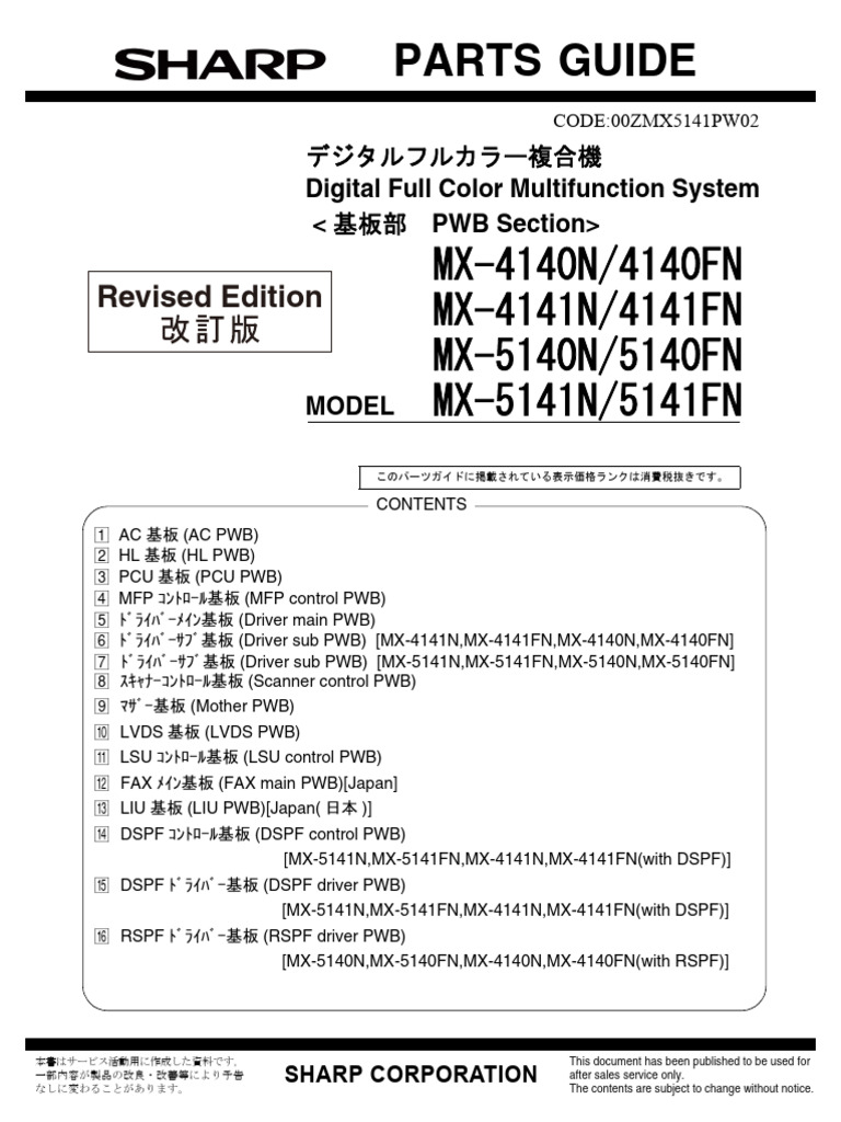 MX4140-5141 PWB Parts | PDF