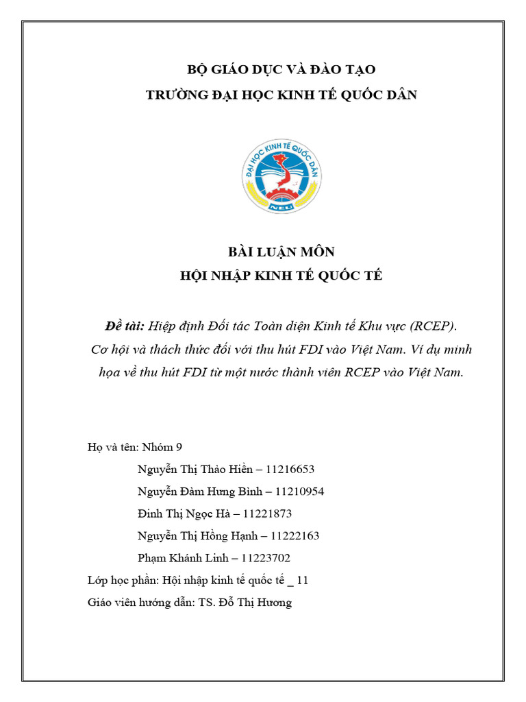 NhÃ M 9 Chá Ä Á 12 Báº N Ná I Dung Há I Nháº P Kinh Táº¿ Quá C Táº 7961