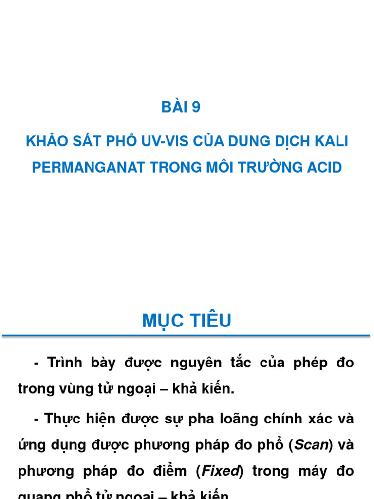 Bai 9 - Khao Sat Pho UV - Vis Cua DD KMnO4 | PDF