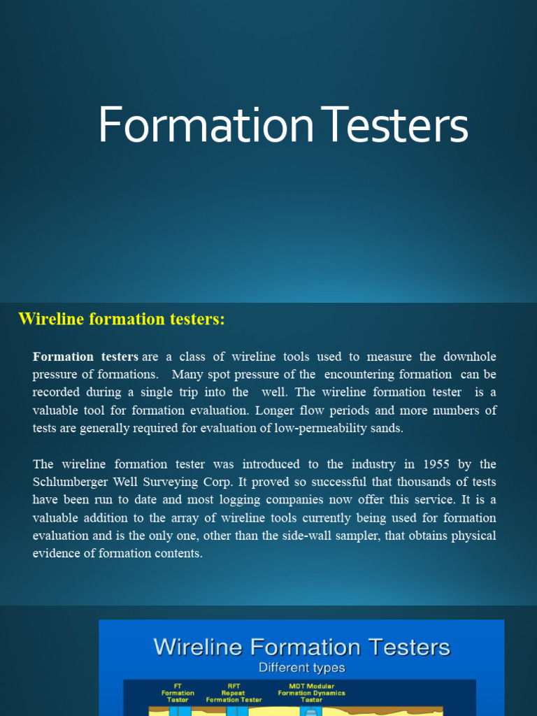 Formation Testing Tools Overview | PDF | Pressure | Petroleum Reservoir
