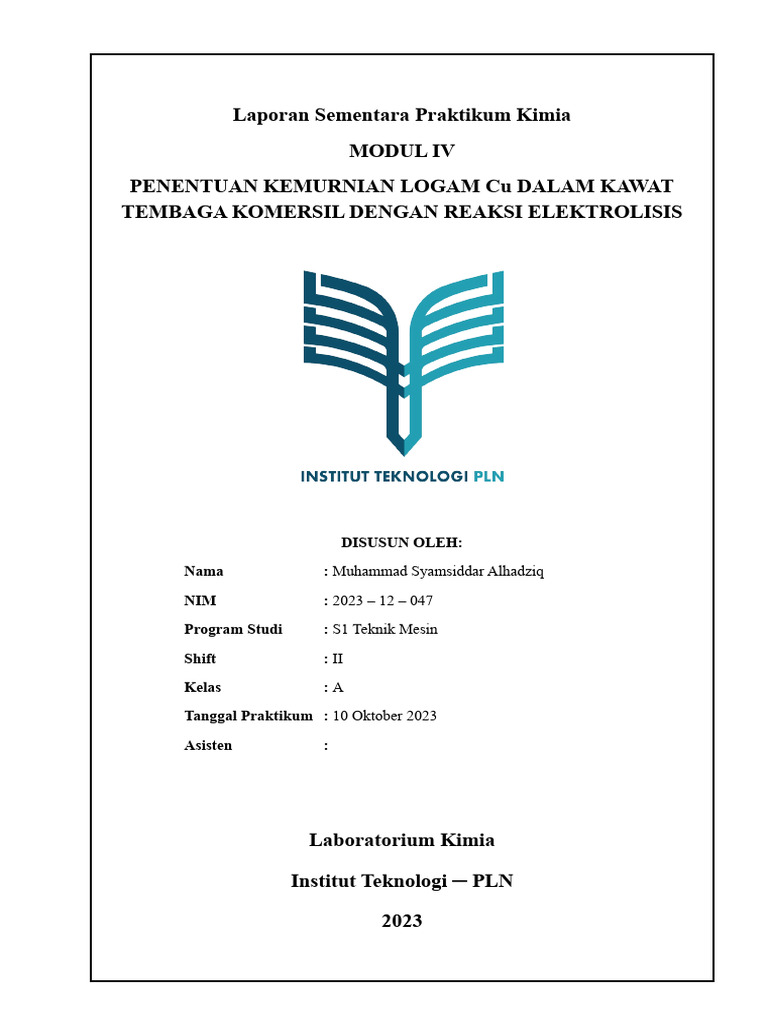 Kemurnian Cu Kawat Tembaga Elektrolisis | PDF