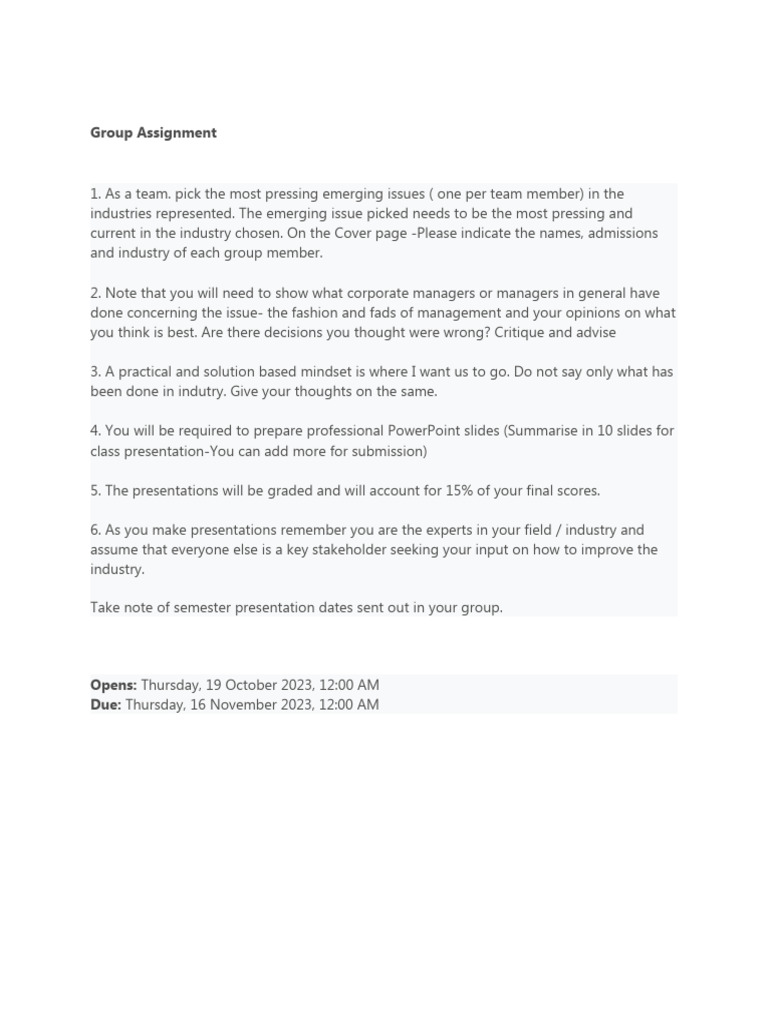 Group Assignment | PDF