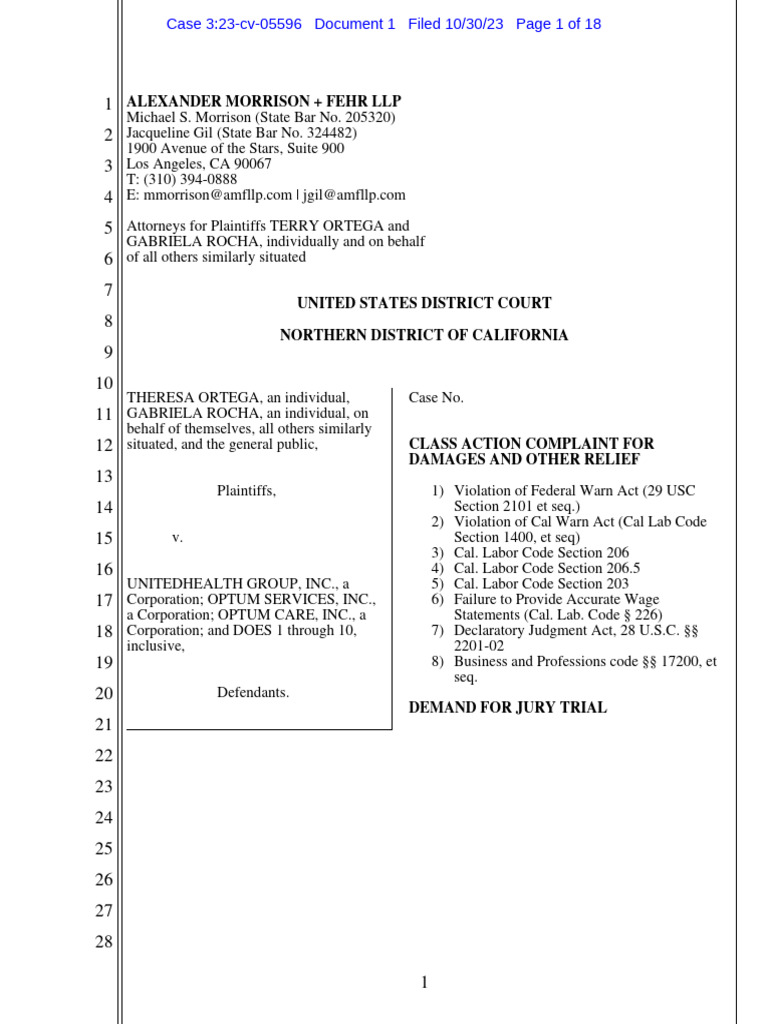 United Health Warn | PDF | Legal Remedy | Lawsuit
