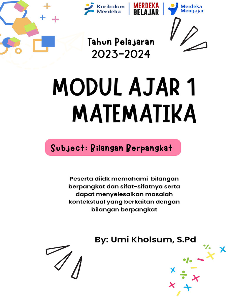 Modul Ajar Matematika - Modul Ajar Bilangan Berpangkat - Fase D | PDF