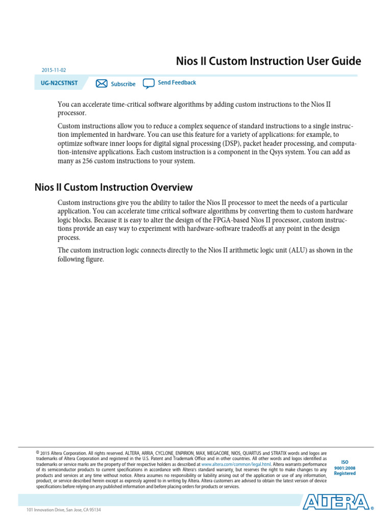 Ug Nios2 Custom Instruction 2 Pdf Assembly Language Inputoutput 