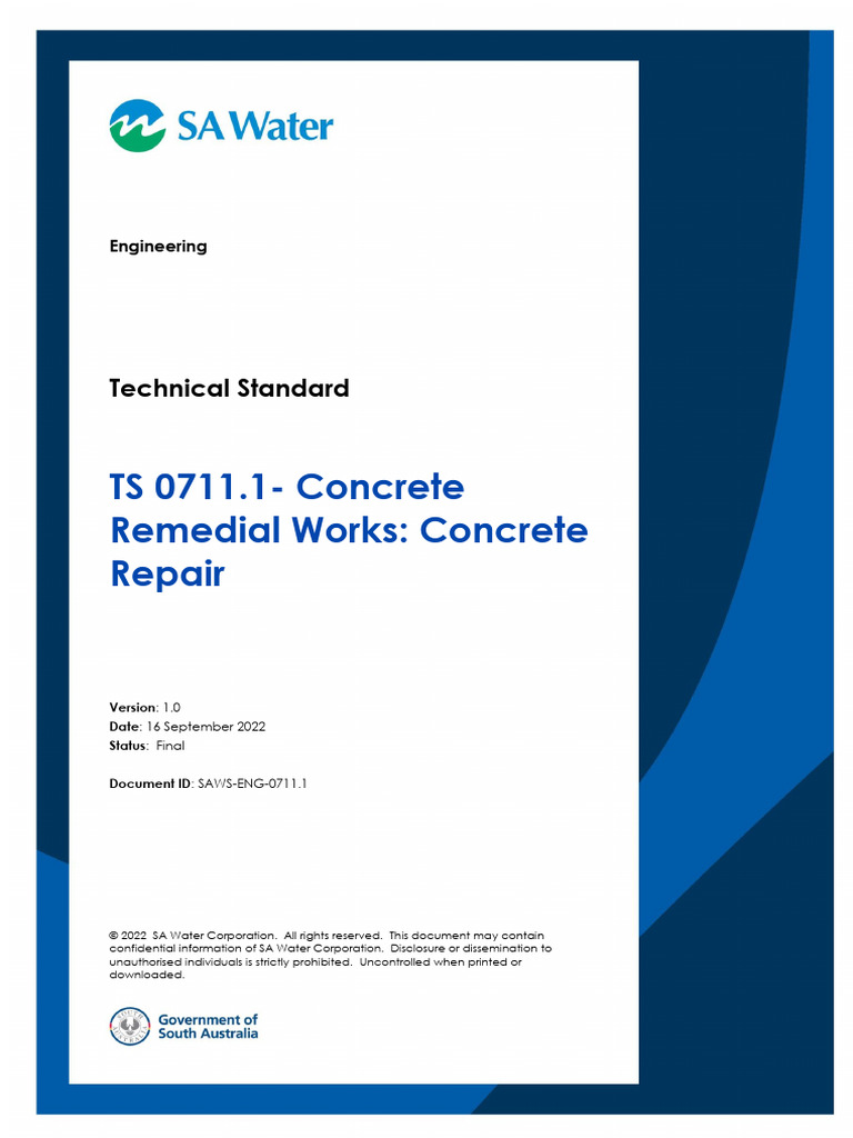SAWS-EnG-0711.1 Concrete Remedial Works Concrete Repair | PDF ...