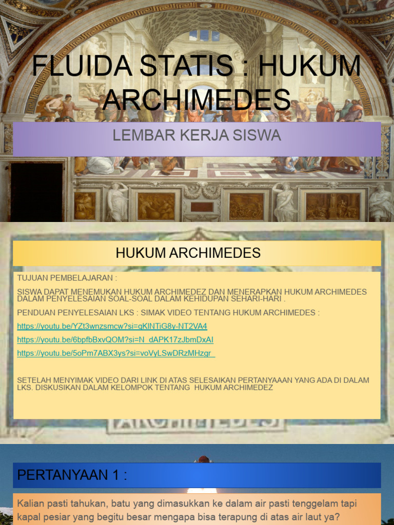 Fluida Statis - Hukum Archimedes | PDF