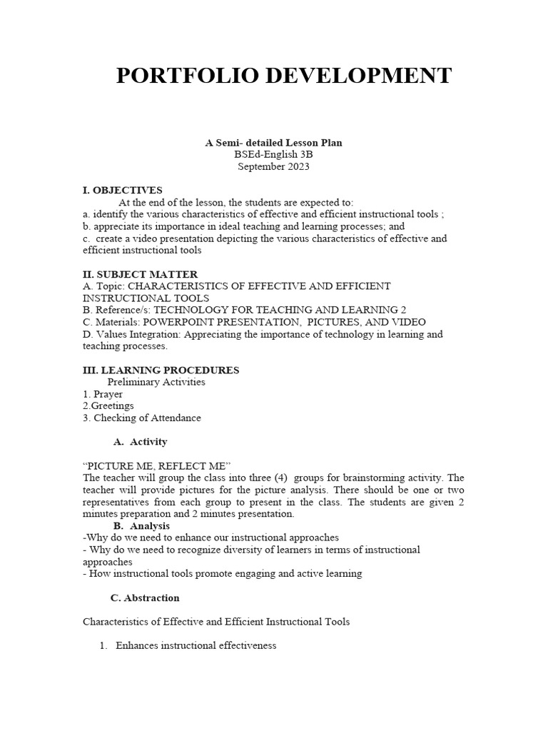 Portfolio Development Pdf Learning Communication