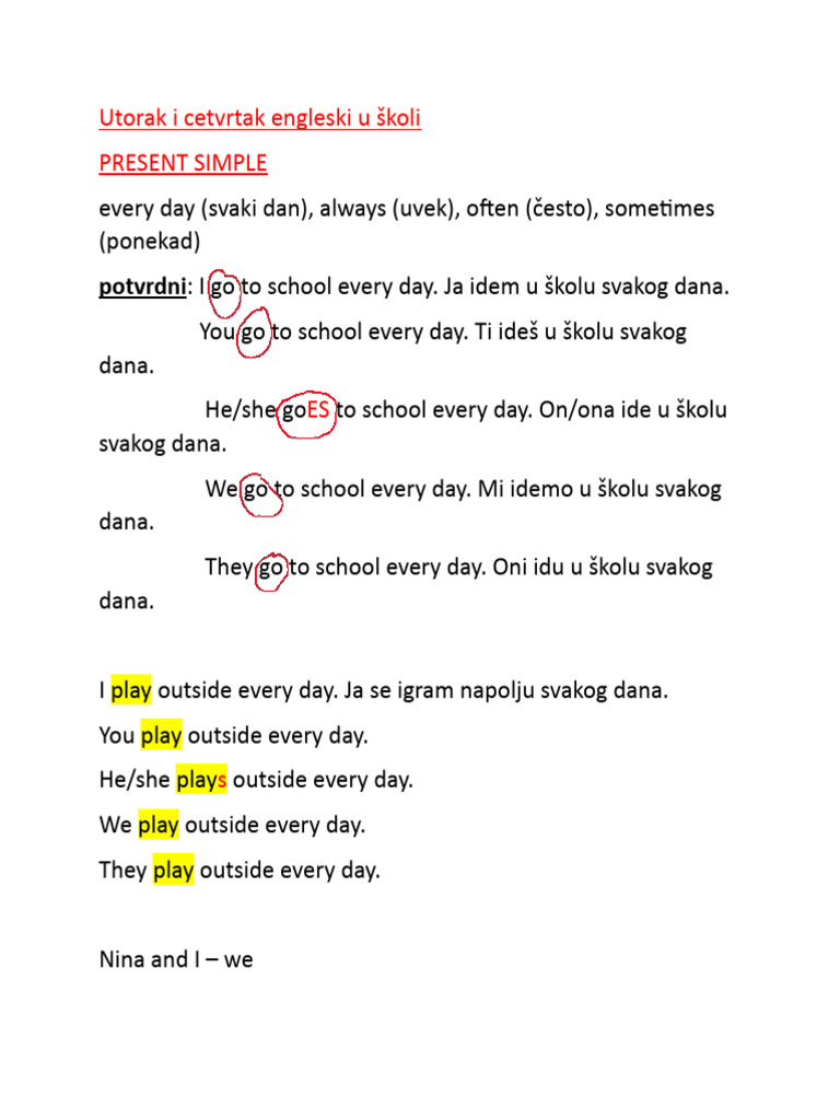 Present Simple | PDF