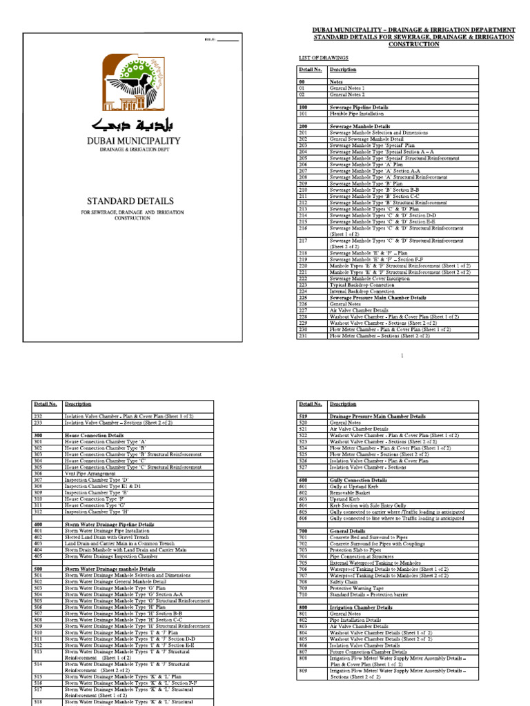 DWG-000025 - DM STANDARD DETAILS FOR SEW, DR & IRR Construction | PDF