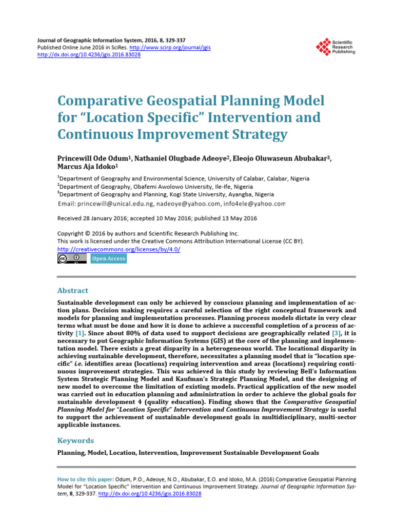 Comparative Geospatial Planning Model For Location | PDF | Strategic ...