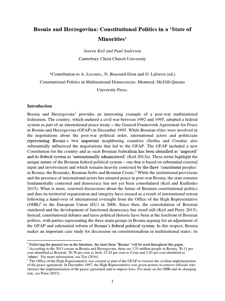 Bosnia and Herzegovina Constitutional Po | PDF | Bosnia And Herzegovina ...