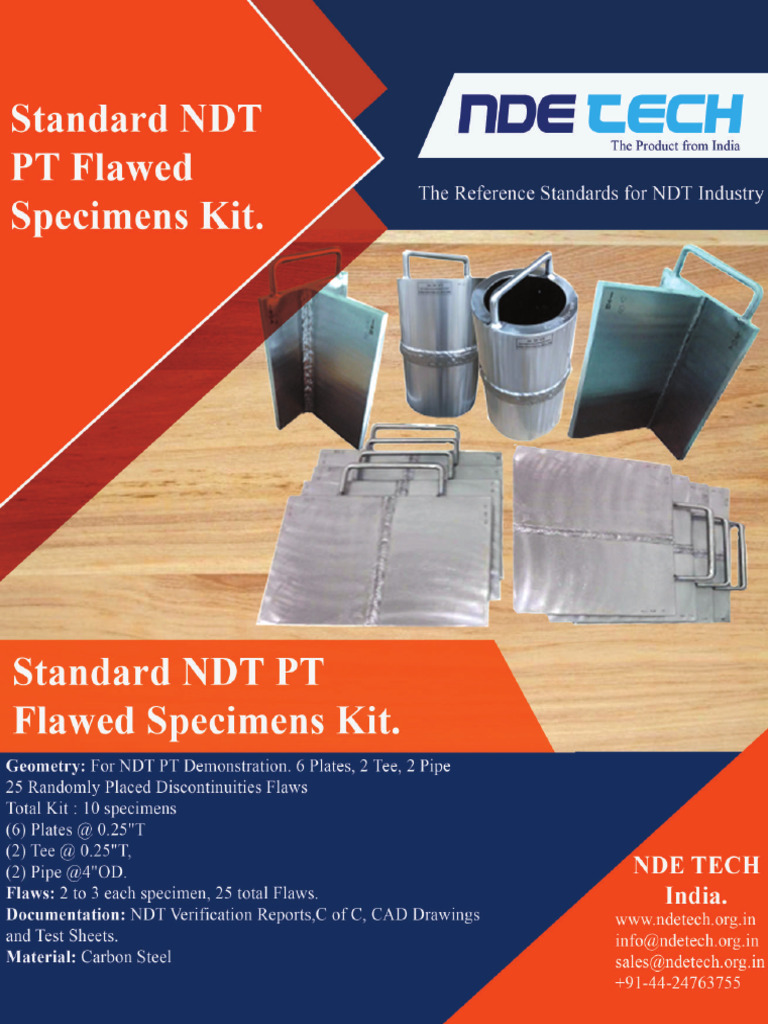Standard NDT PT Flawed Specimens Kit | PDF