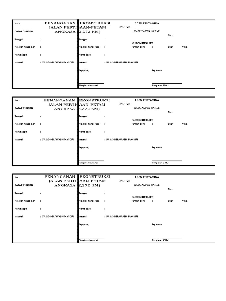 Format Kupon Dexlite Solar | PDF
