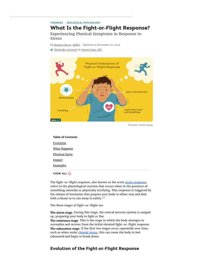 What Is The Fight-Or-Flight Response | PDF | Fight Or Flight Response ...