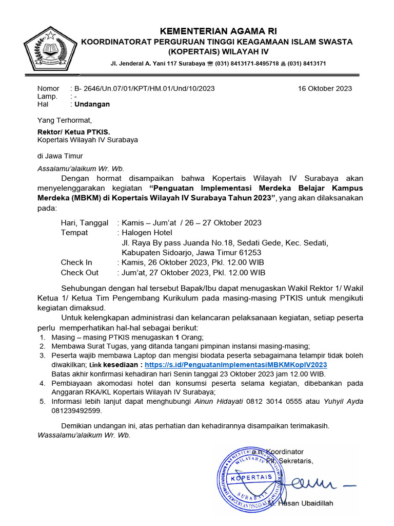 Undangan MBKM 2023 | PDF