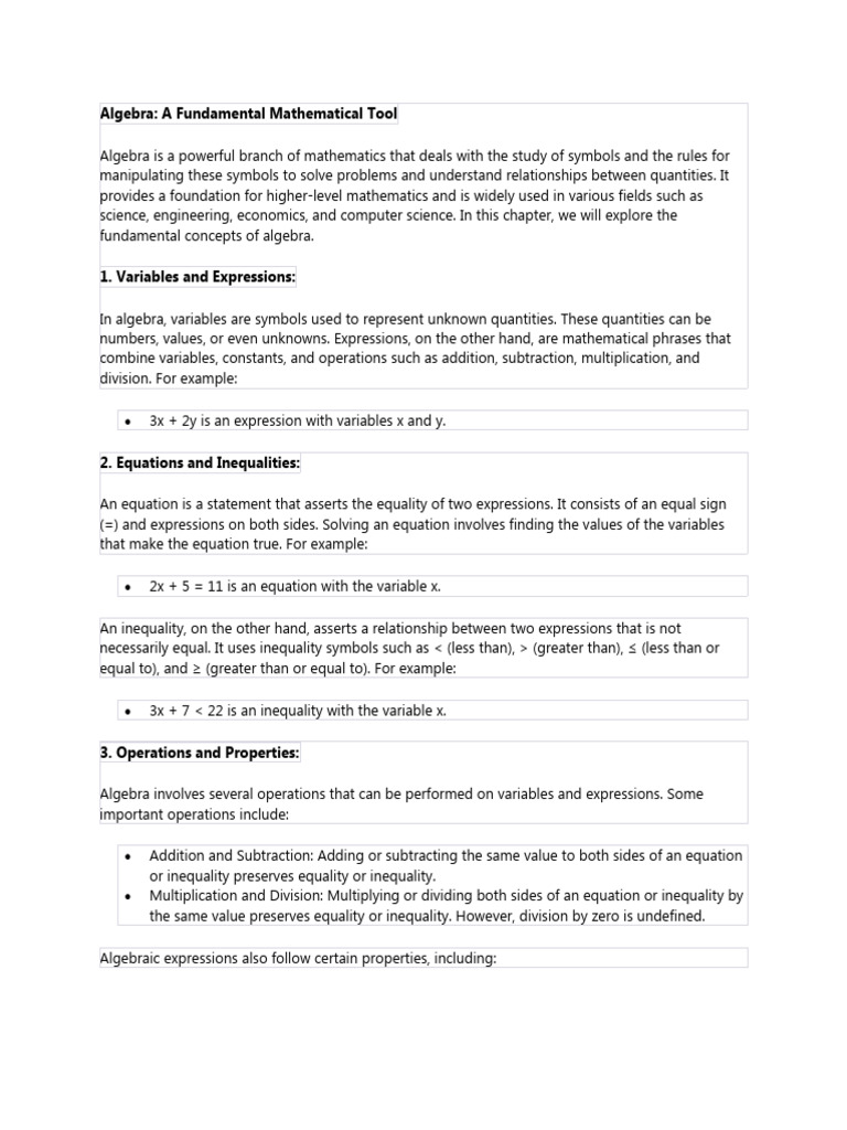 Algebra 1 | PDF | Equations | Inequality (Mathematics)
