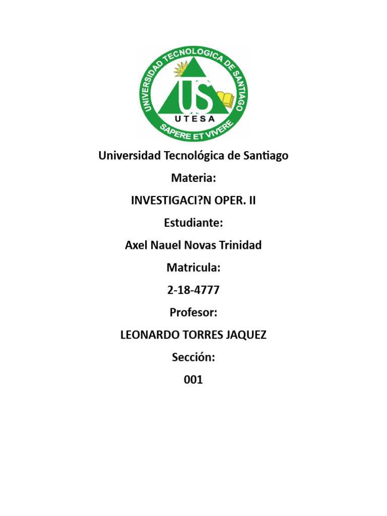 Investigacion Operativa II | PDF | La investigación de operaciones | Programación lineal