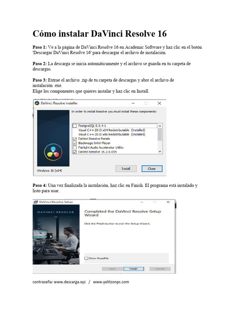 Cómo Instalar DaVinci Resolve 16 | PDF | Crecimiento personal y ...