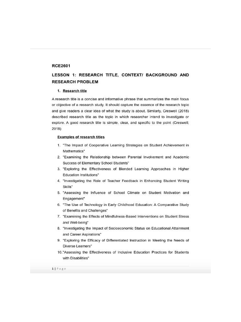 RCE2601 Exam Revision Notes | PDF