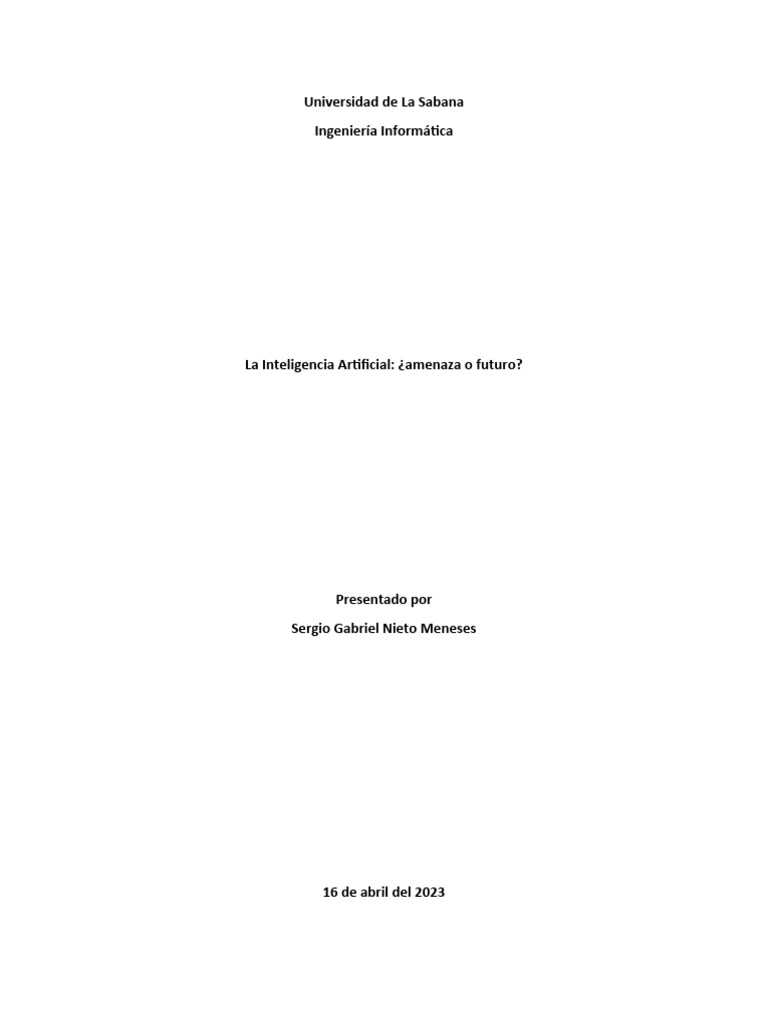 Ensayo Libro Ia | PDF | Inteligencia artificial | Inteligencia (IA) y ...