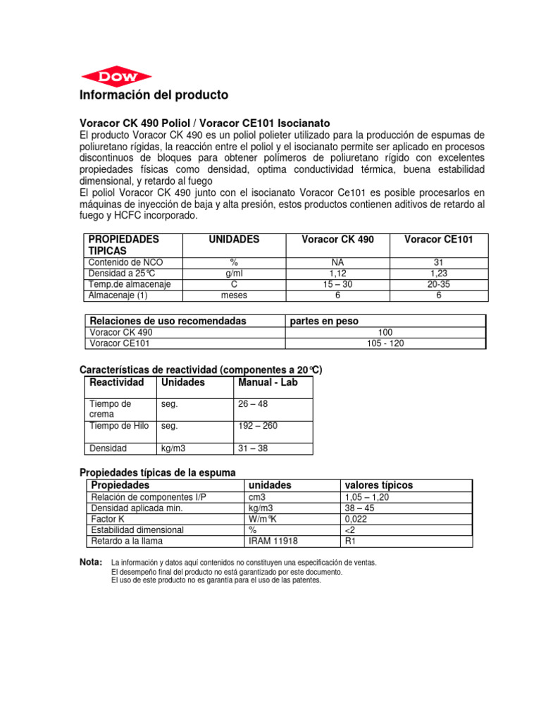 Boletin Tecnico Voracor CK 490-Voracor CE101 Bloques | Descargar gratis ...