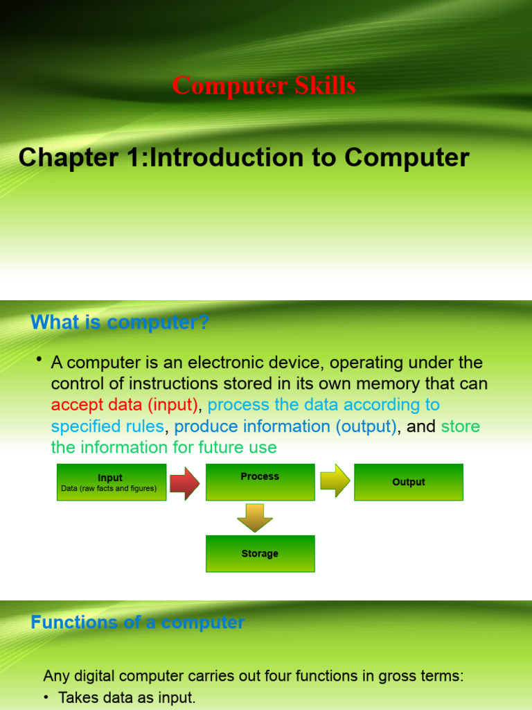 Introduction To Computer | PDF | Computer Data Storage | Computer Hardware