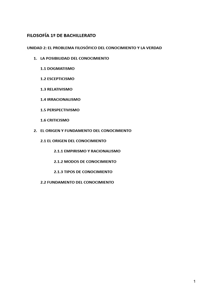 UNIDAD 2 El Problema Filosã Fico Del Conocimiento y La Verdad-1 | PDF | A priori y a posteriori ...