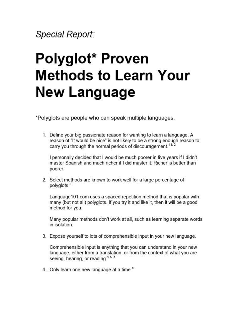 Polyglot Methods Feb 3 2021 | PDF | Multilingualism | English Language