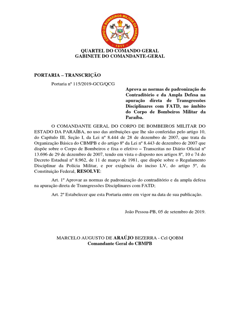 Manual FATD - Bol QCG 172 de Setembro de 2019 | PDF | Governo | Justiça