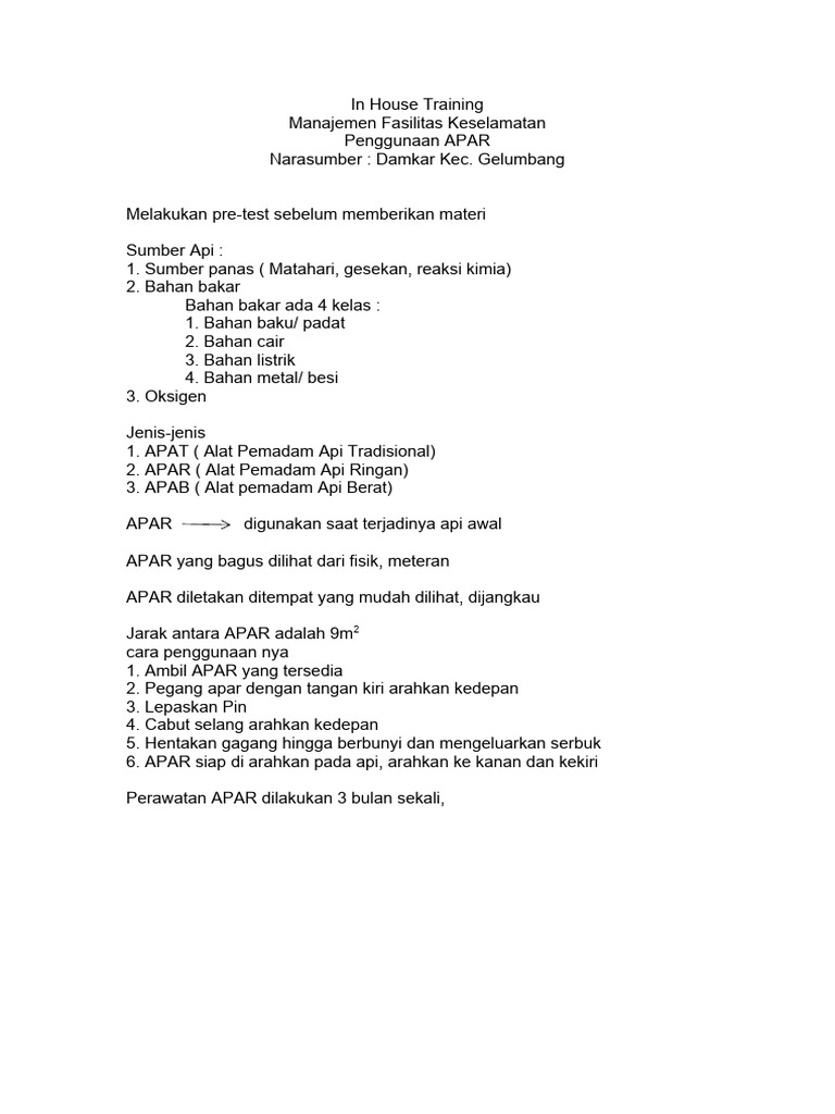 In House Training Apar | PDF