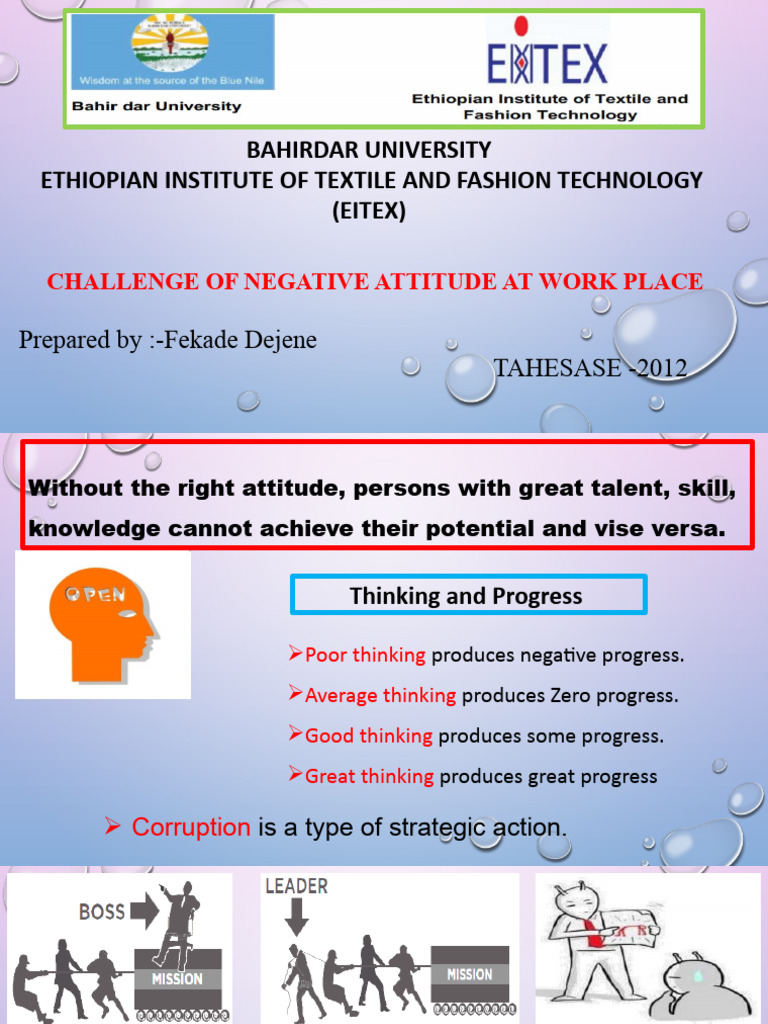 Challenging Negative Attitude at Work Place | PDF | Thought | Cognition