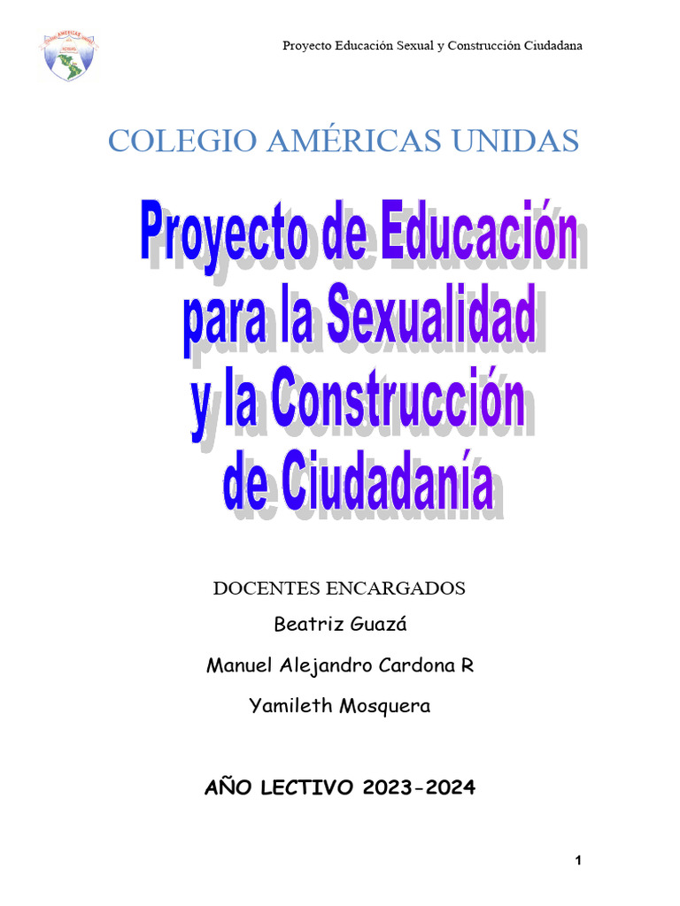 Proyecto Ed. para La Sexualidad 2023-2024 | PDF | Educación sexual | Adolescencia