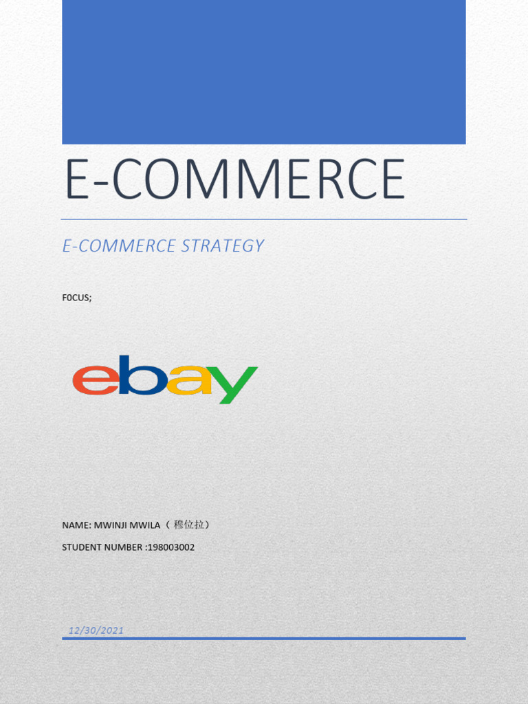 Ecommerce Strategy | PDF | E Commerce | E Bay