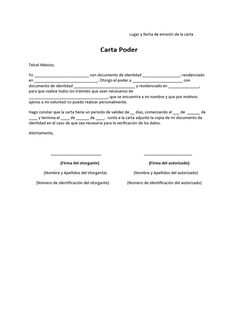 Carta Poder Telcel | PDF | Política | Derecho
