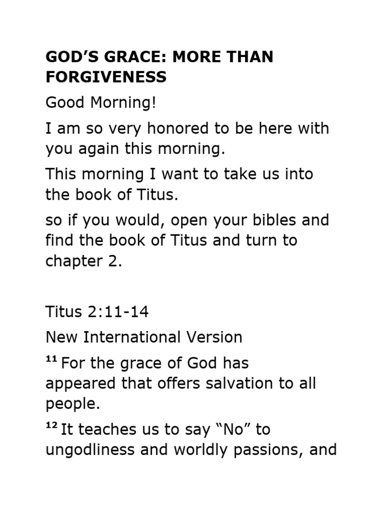 Gods Grace More Than Forgiveness | PDF | Grace In Christianity ...