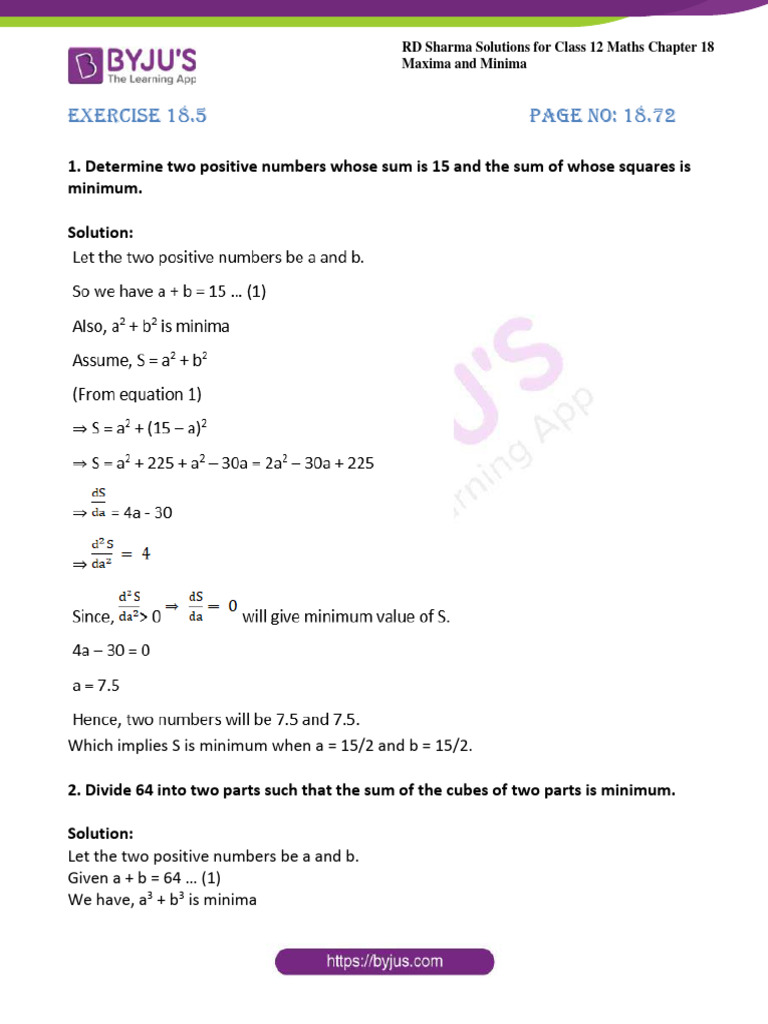RD Sharma Jan2021 Class 12 Maths Solutions Chapter 18 Ex 5 | PDF | Area ...